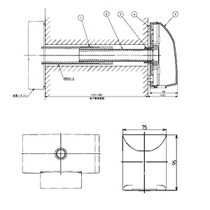 BC-KT-3-RD｜リンナイBC壁貫通取付セット[