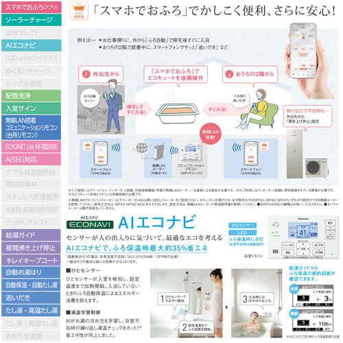 HE-H37KQS｜パナソニック 【10年保証付】【工事費込】エコキュート[フルオート][370L]