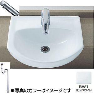 L-62FC/BW1+AM-200C Sset｜LIXIL手洗器[はめ込み前丸形（オーバーカウンター式）][自動水栓]